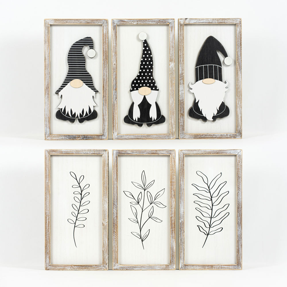 Reversible Gnome Christmas Wood Sign Set - Holiday Decor