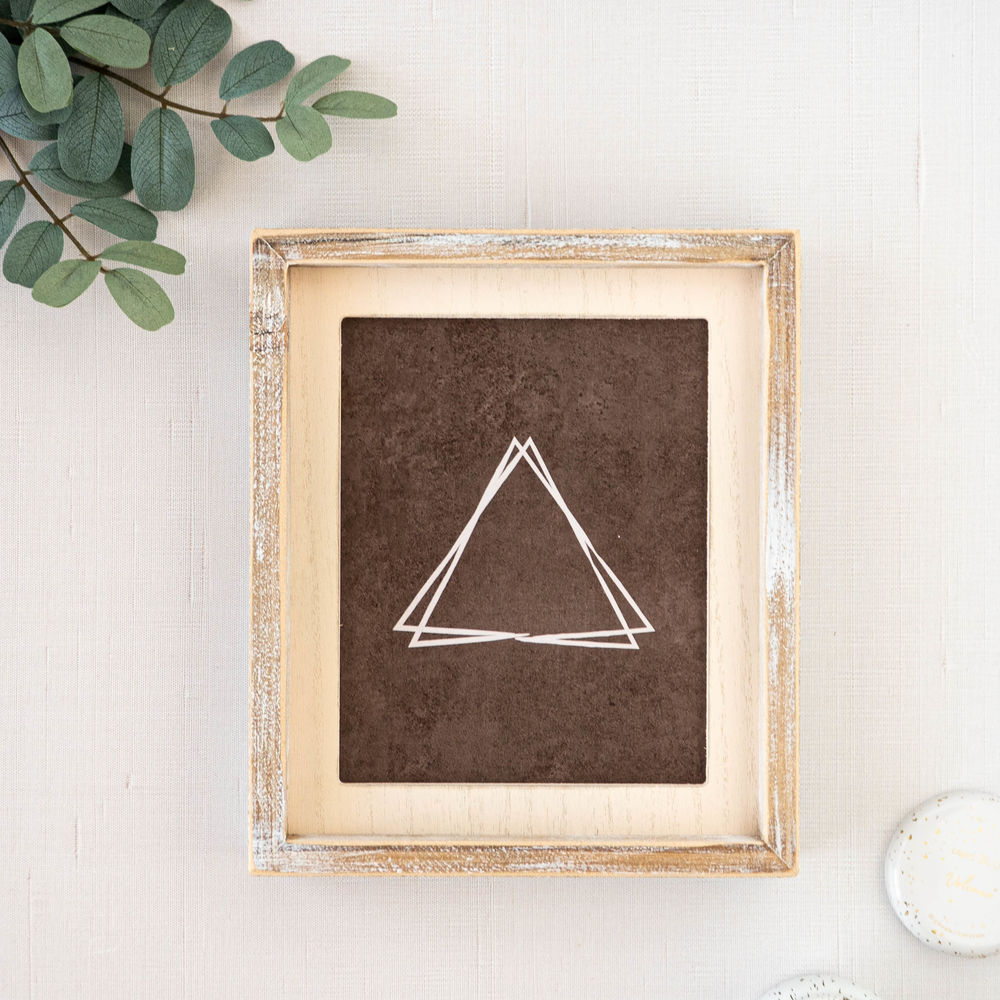 Minimalist B Triangle Wood Frame Sign - Rustic Home Decor