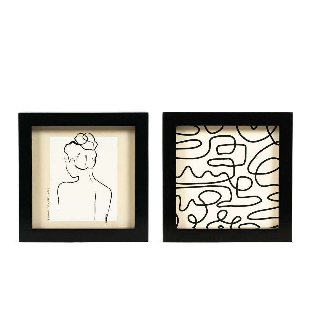 Reversible Wood Frame Sign | Squiggle & Woman Design