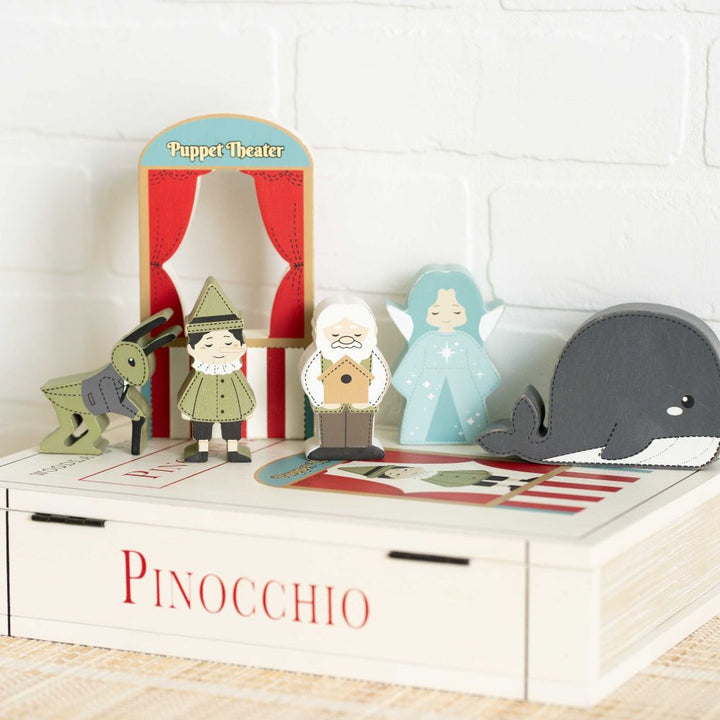 Pinocchio Wooden Storybook Set | 7-Piece Collector's Edition