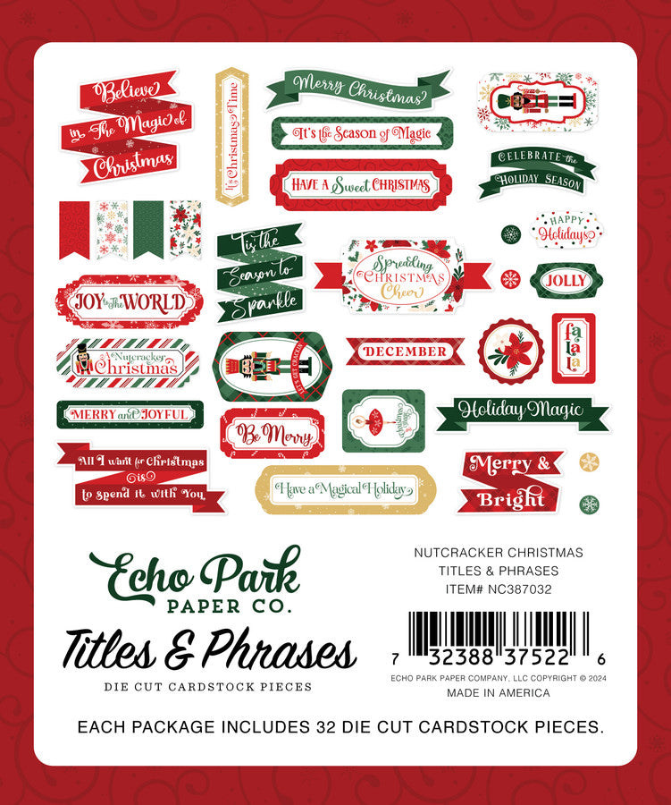 Nutcracker Christmas Titles & Phrases - Echo Park | CraftDirect.com