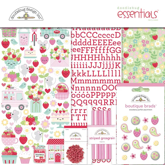 Doodlebug Berry Sweet Scrapbook Essentials Kit