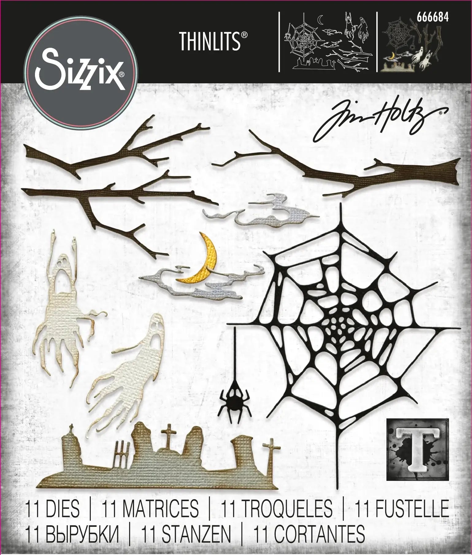 Sizzix Fright Night Thinlits Dies - Back from the Vault by Tim Holtz