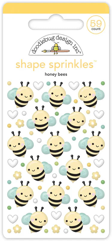 Doodlebug Honey Bees Shape Sprinkles Stickers