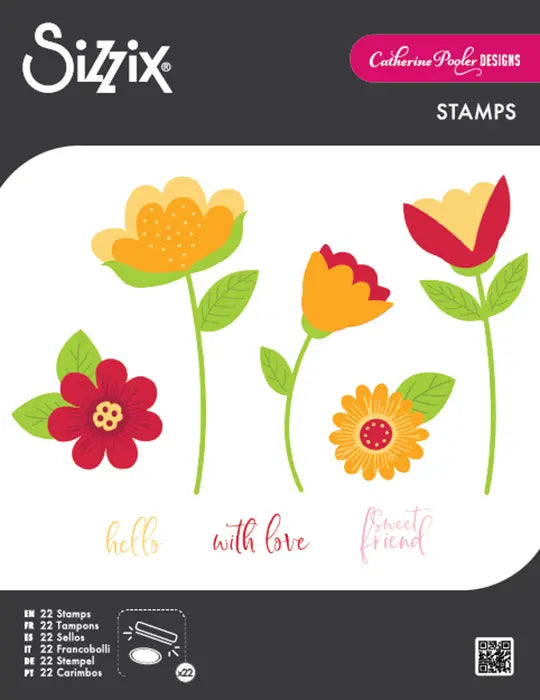 Sizzix Whimsy Bloom #1 Clear Stamp Set 22PK by Catherine Pooler