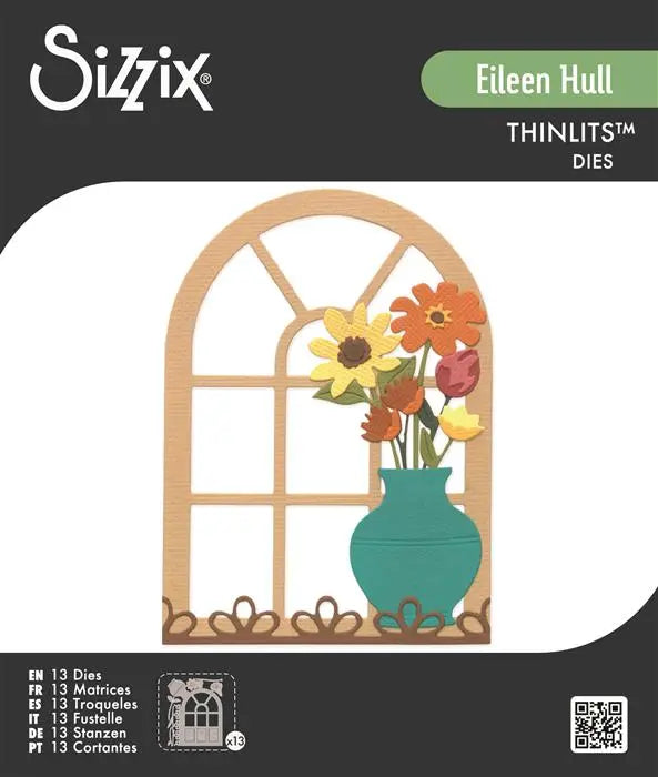Sizzix Windowsill Flowers & Vase Thinlits Die Set 13PK - Eileen Hull