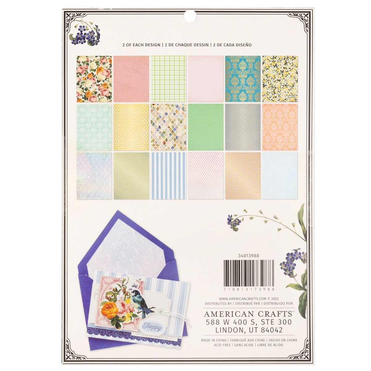 Bo Bunny Brighton Scrapbook Paper Pad with Gold Foils, 6" x 8 ...