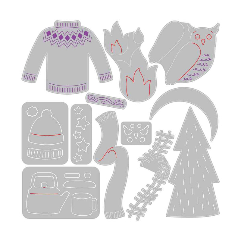 Sizzix Cozy Woodland Thinlits Dies by Jennifer Ogborn | CraftDirect.com