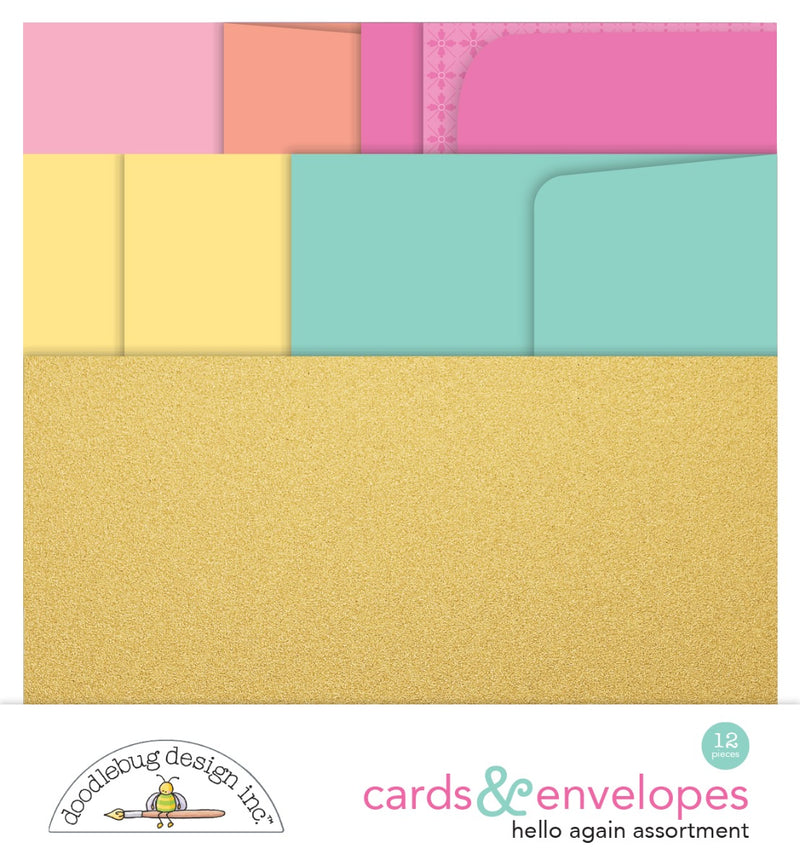 Doodlebug Hello Again Assortment Cards & Envelopes for Crafting ...