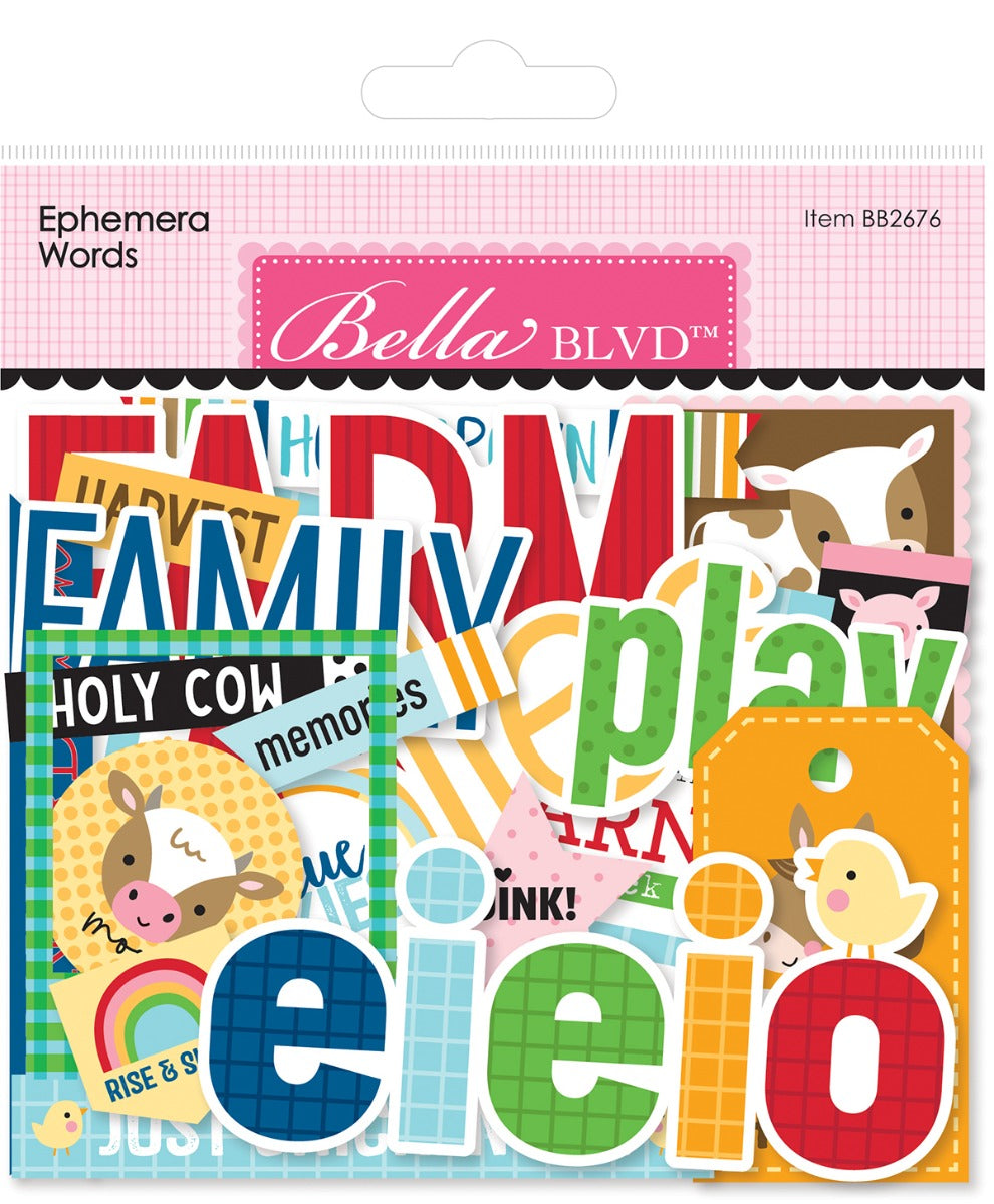Bella Blvd EIEIO Ephemera Words Die Cut Phrases