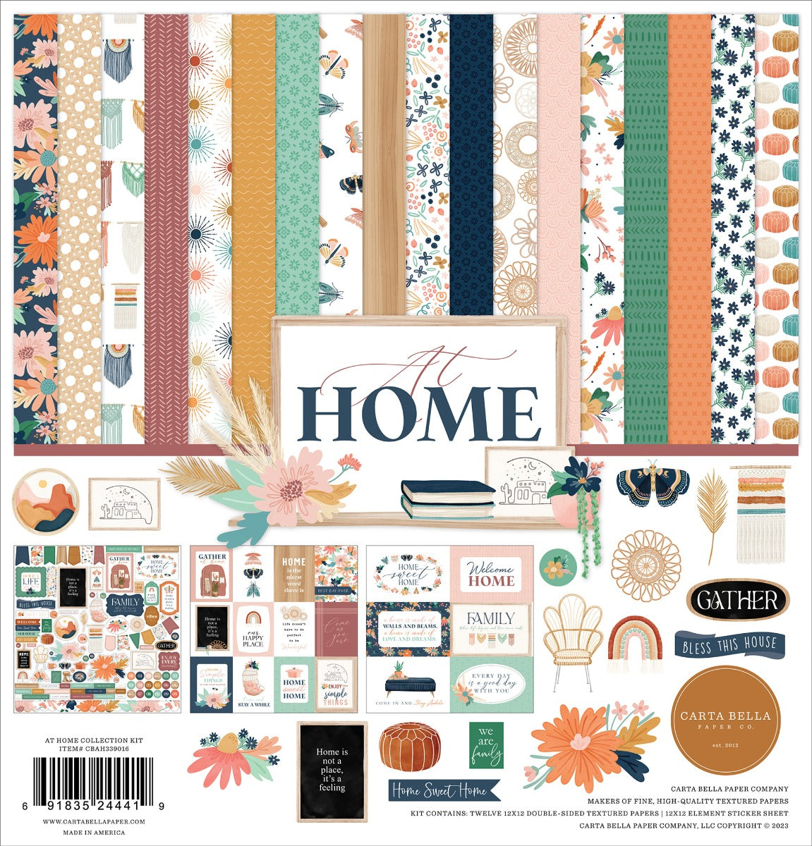 Carta Bella At Home Scrapbook Paper Collection Kit