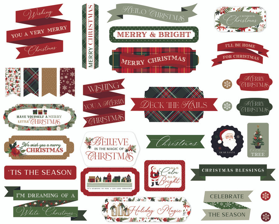 Carta Bella A Wonderful Christmas Titles & Phrases Die Cut ...