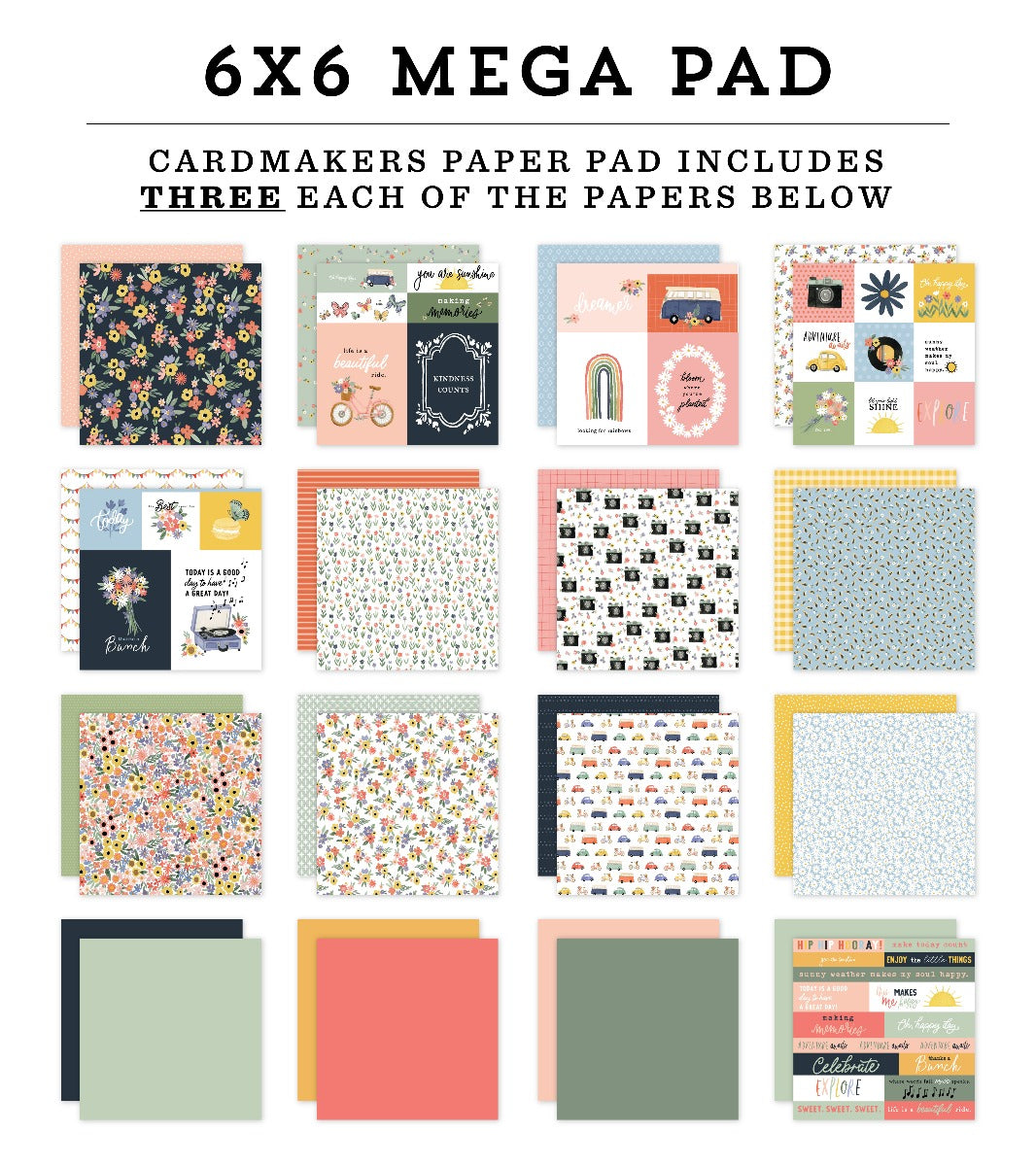 Carta Bella Here, There, and Everywhere Mega Scrapbook Paper Pad, 6" x ...